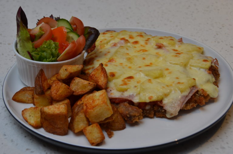 Kangaroo Schnitzel With Hawaiian Topping – Crossroads Game Meats