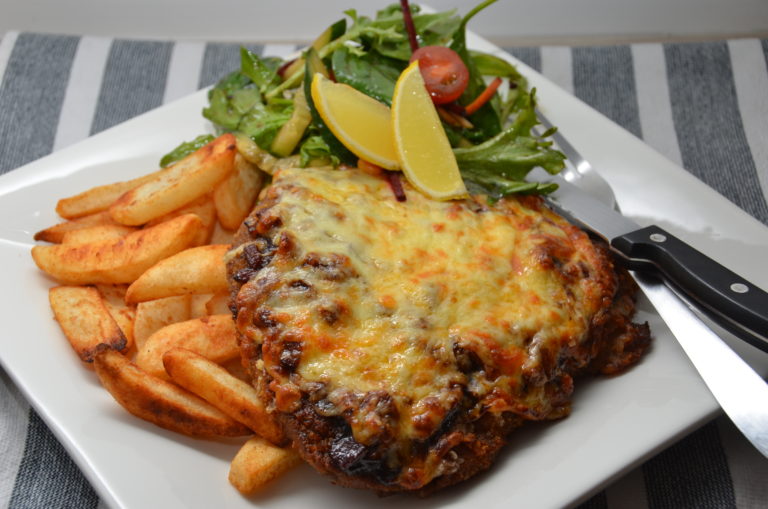 Kangaroo Schnitzel With Kilpatrick Topping – Crossroads Game Meats